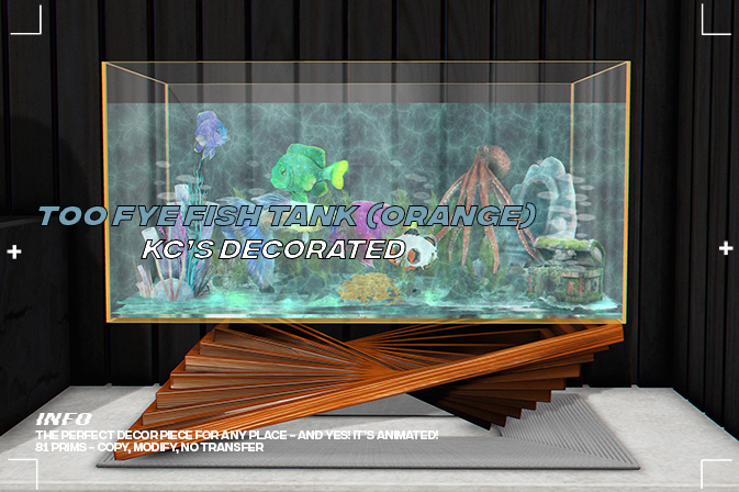 Second Life Marketplace - [KC] - Too Fye Fish Tank (orange)